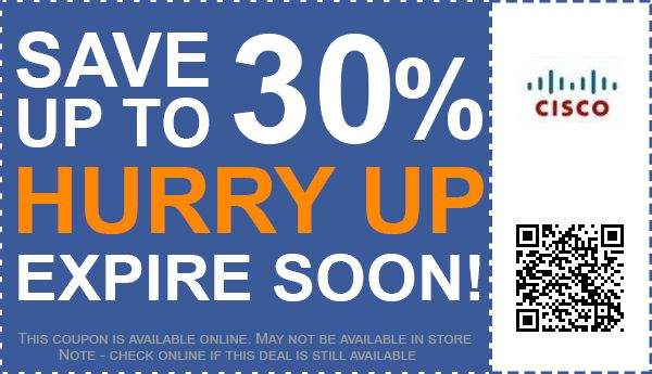 6 Cisco Vouchers, Coupons - Jul 2022