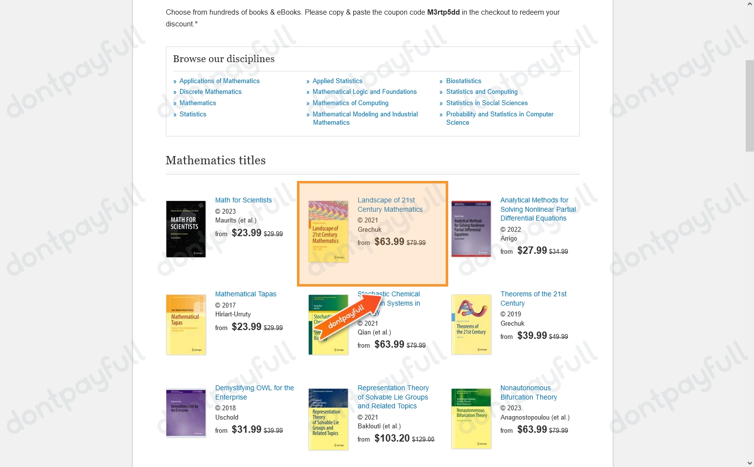 90% Off Springer Coupon Codes, Coupons - August 2024