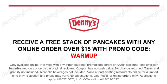22% Off Denny's Coupons & Vouchers - July 2022