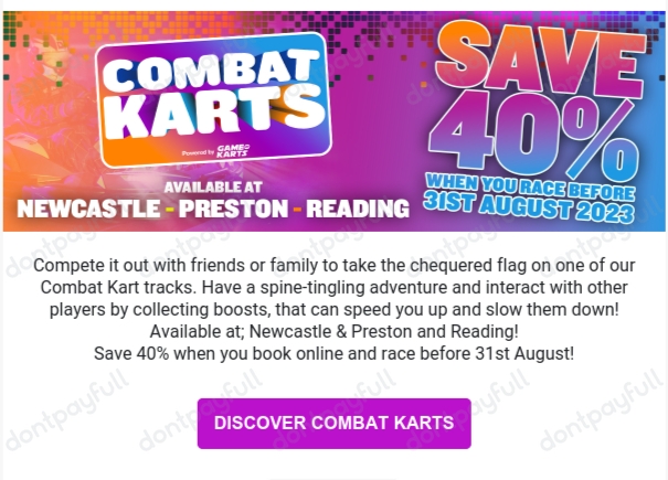 40% Off TeamSport Go Karting DISCOUNT CODE, August 2023