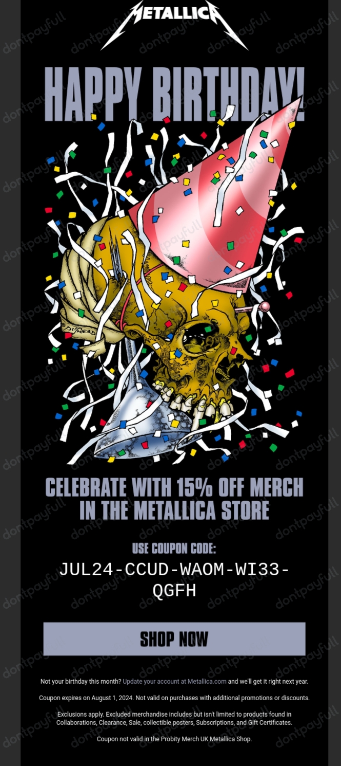50% Off Metallica Coupon Code, Promo Codes - July 2024