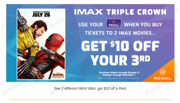 50% Off Regal Movies Promo Codes, Coupon Codes - 2024
