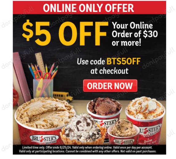 50% Off Bruster's Coupons, Promo Codes - Aug 2024